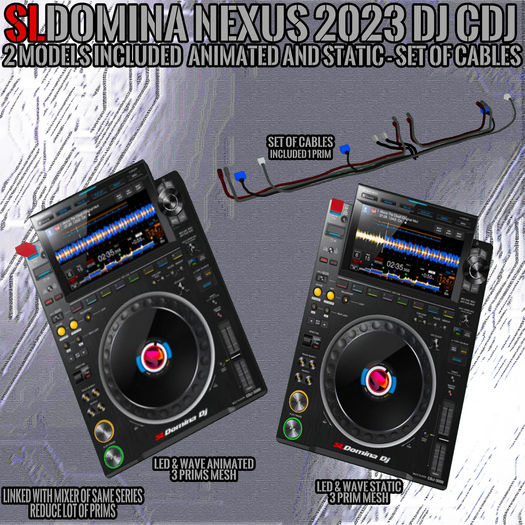 Second Life Marketplace - SLDomina Nexus 2023 CDJ Low Prims Mesh - DJ CD Player animated leds ...